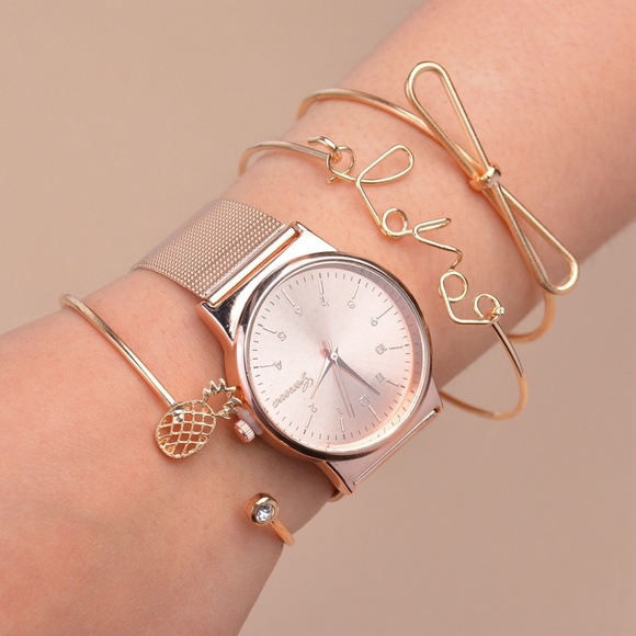 Jewelry | Rayne Golden Geometric Bracelet Set | Poshmark
